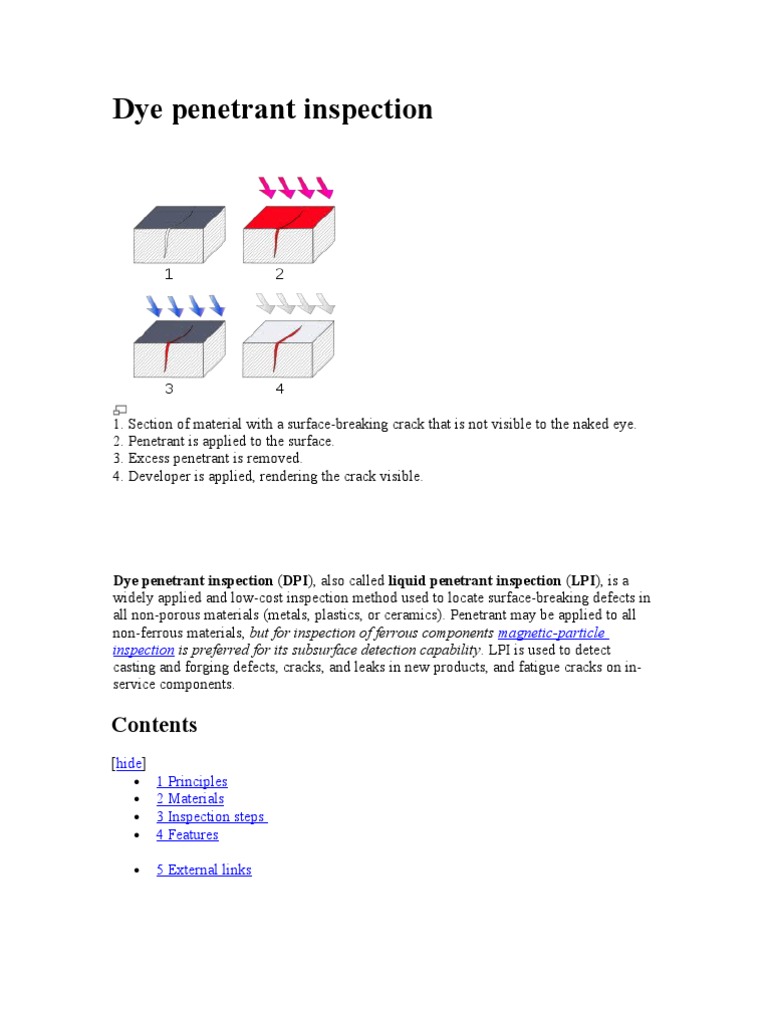 Dye Penetrant Inspection | PDF | Industries | Applied And ...