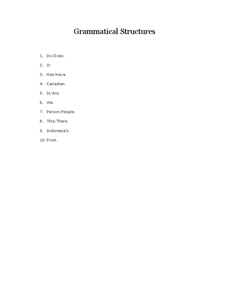 Grammatical Structures Overview | PDF
