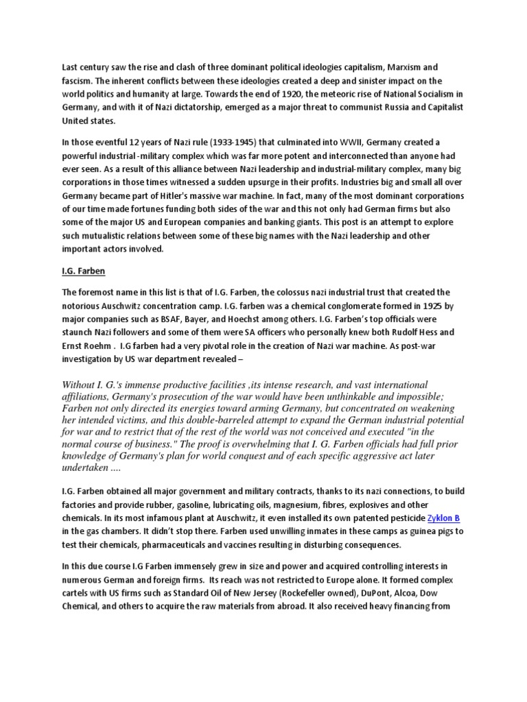 Nazi Military-Industrial Complex | PDF | Nazi Germany | Unrest