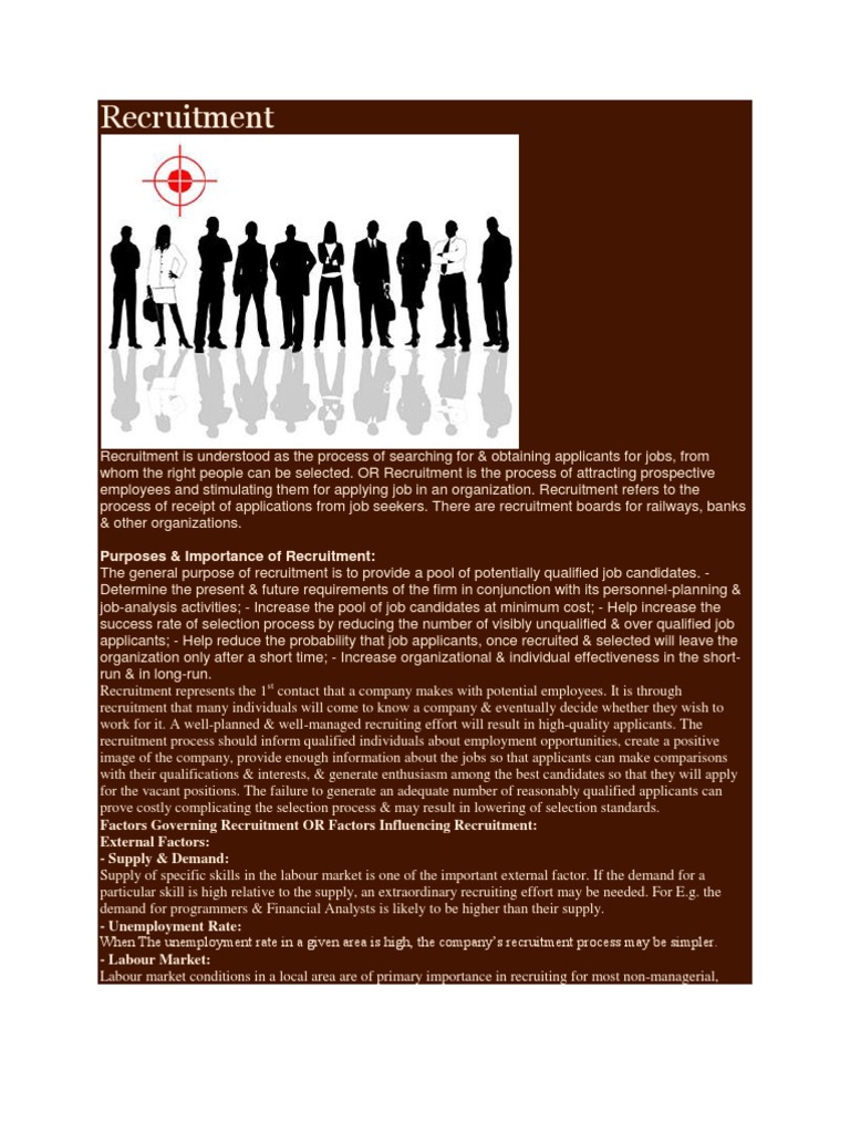 Recruitment Notes About Steps | PDF | Recruitment | Employment
