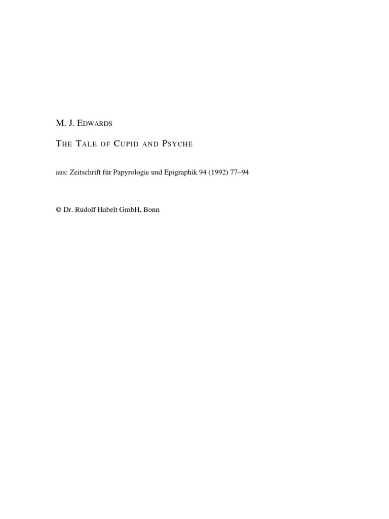 Edwards - 1992 - The Tale of Cupid and Psyche | PDF | Gnosticism ...