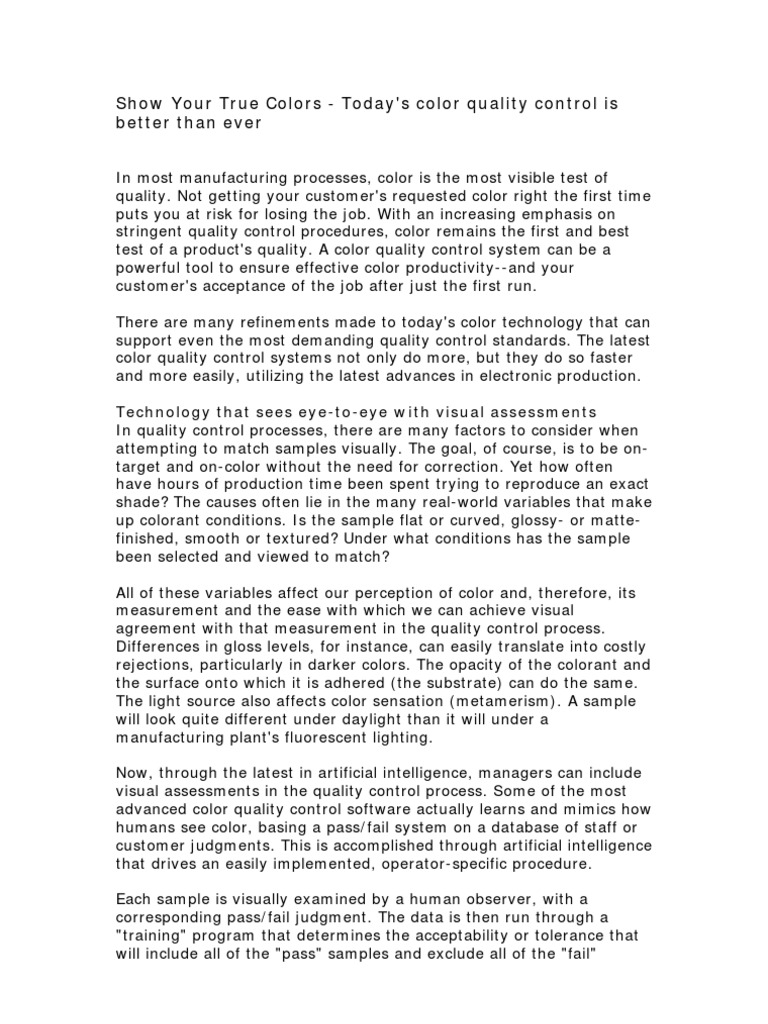 Show Your True Colors | PDF | Color | Calibration