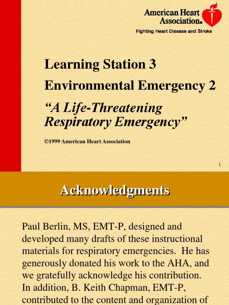 Learning Station 3 Environmental Emergency 2: "A Life-Threatening ...