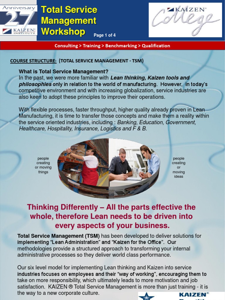 Flyer TSM Aug12 | PDF | Lean Manufacturing | Accountability