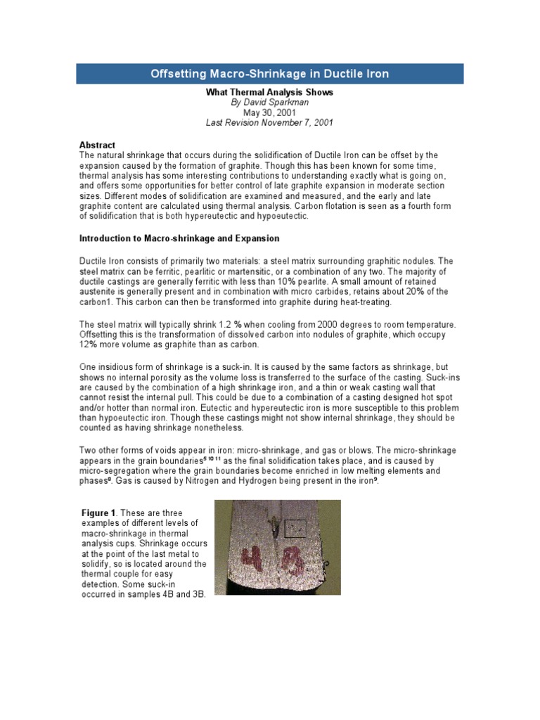 Offsetting Macro-Shrinkage in Ductile Iron | PDF | Casting ...