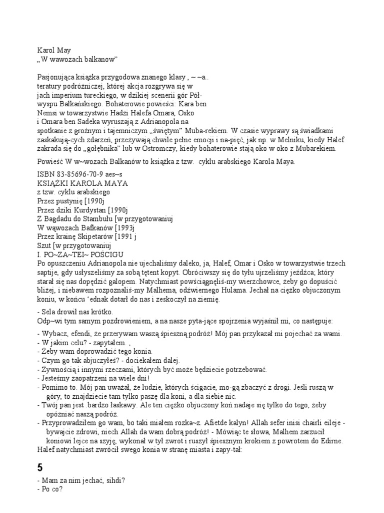 Karol May - W Wąwozach Bałkanów | PDF
