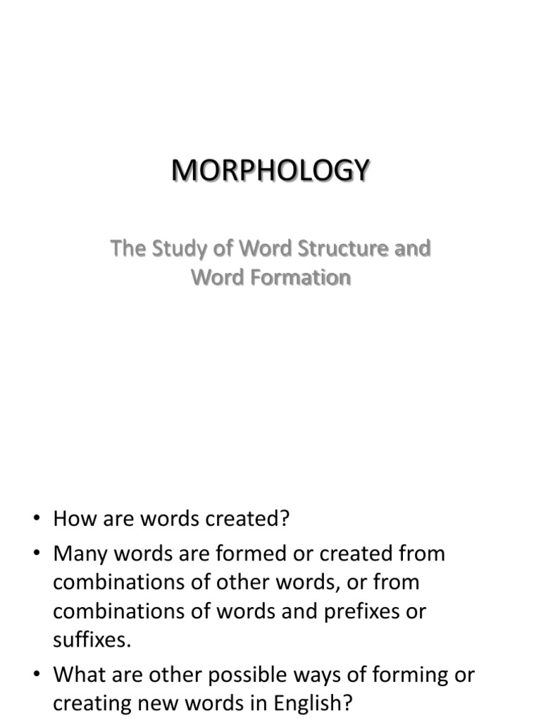 Ling Morphology | PDF | Morphology (Linguistics) | Word