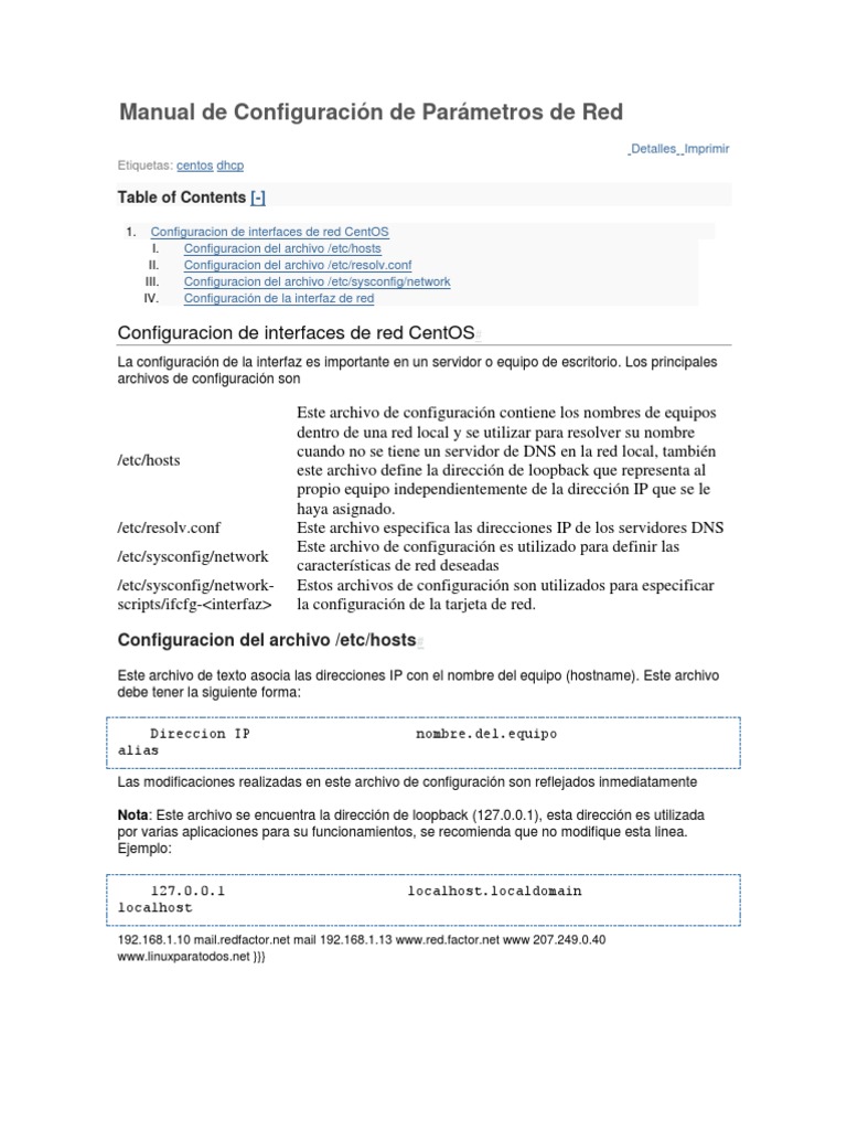 Manual de Configuración de Parámetros de Red | PDF | Dirección IP | Red ...