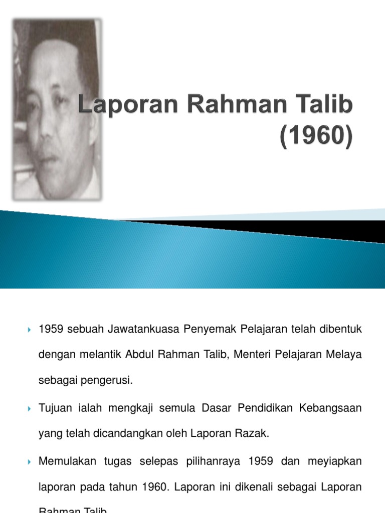 Laporan Rahman Talib (1960) | PDF