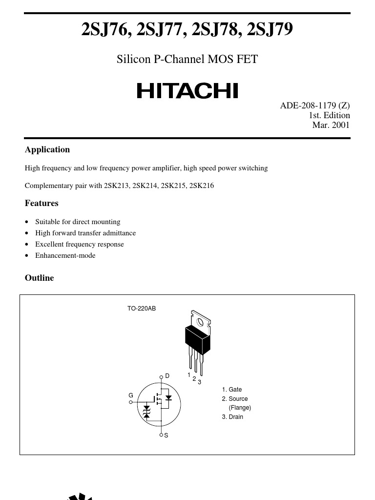 Diodo 2SJ76, 77, 78, 79 Datasheet | PDF | Computers