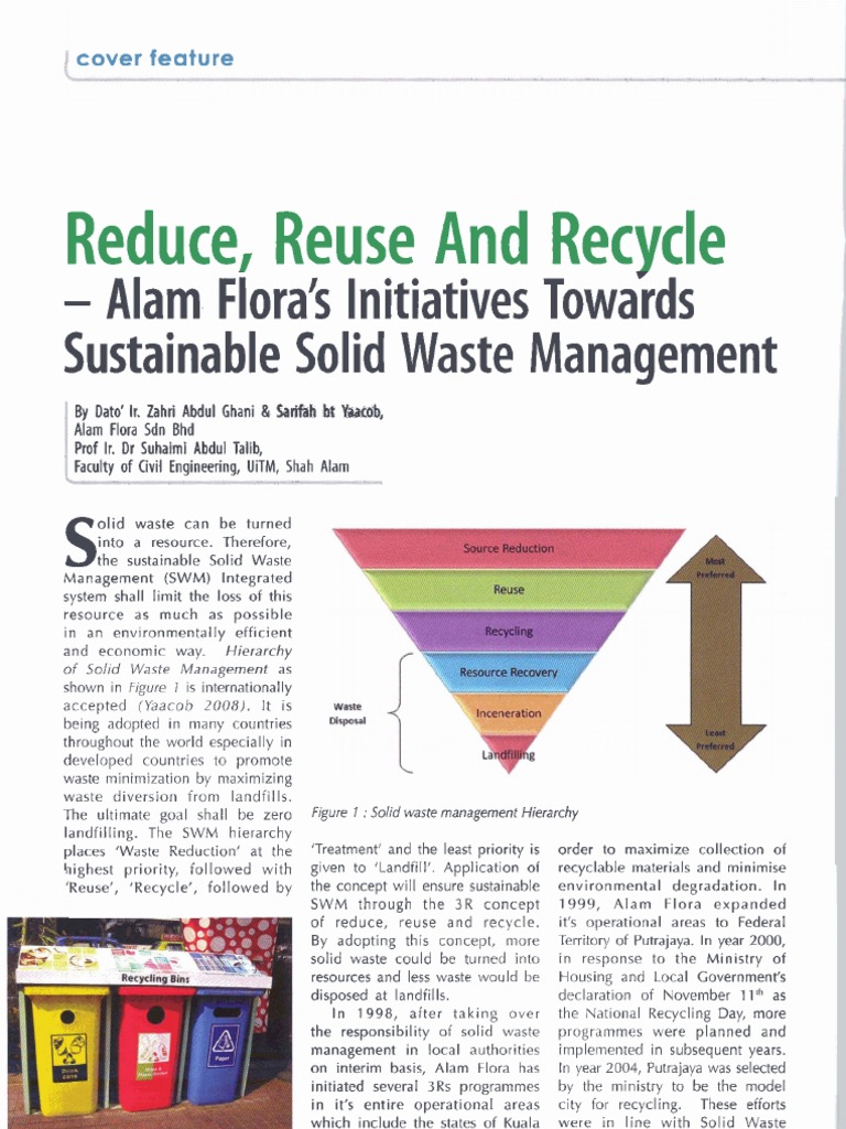 Alam Flora's 3R Waste Management Initiatives | PDF | Municipal Solid ...