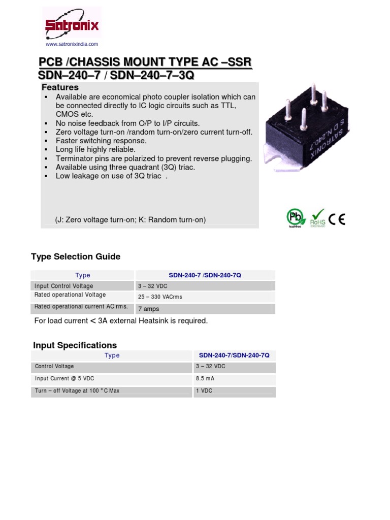 PCB Chassis Mount AC SSR | PDF | Relay | Amplifier
