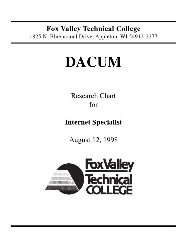 Internet Specialist DACUM Chart August 98 | PDF | Websites | Web Server