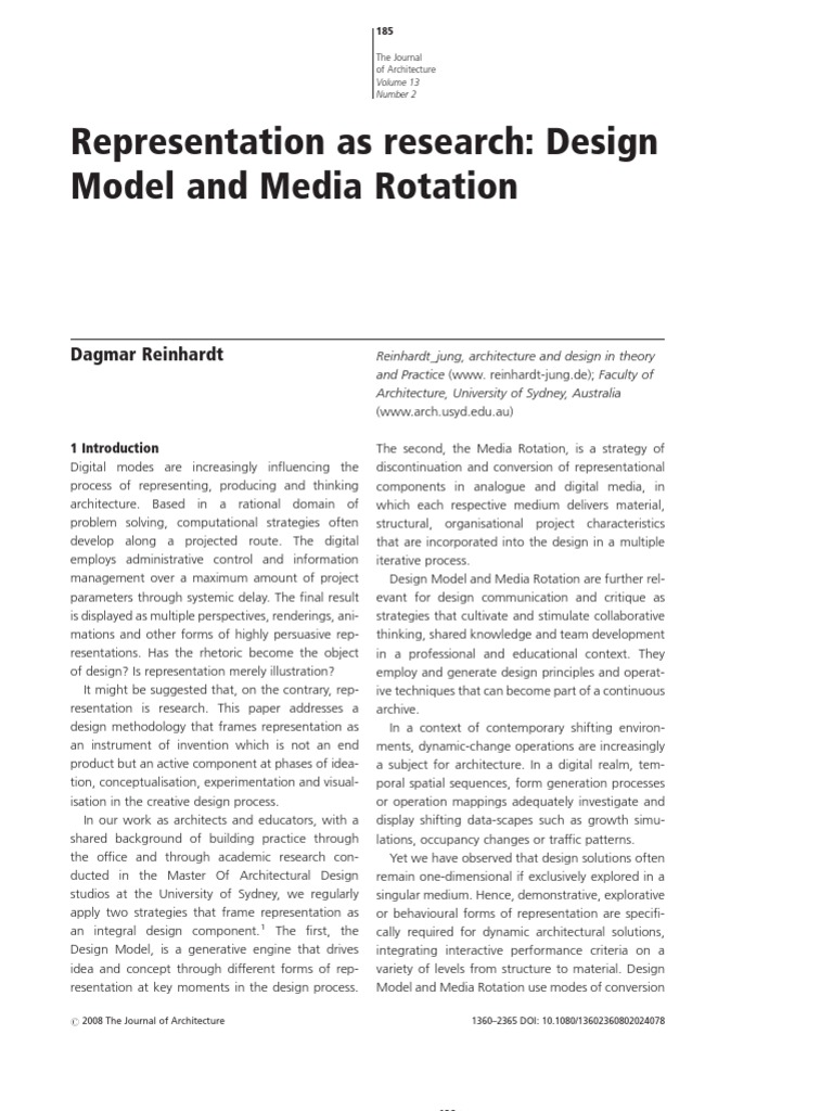 Reinhardt Design Models | PDF | Conceptual Model | Design Methods