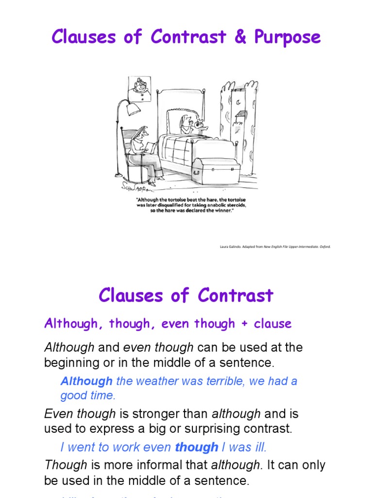 Clauses of Contrast and Purpose | PDF