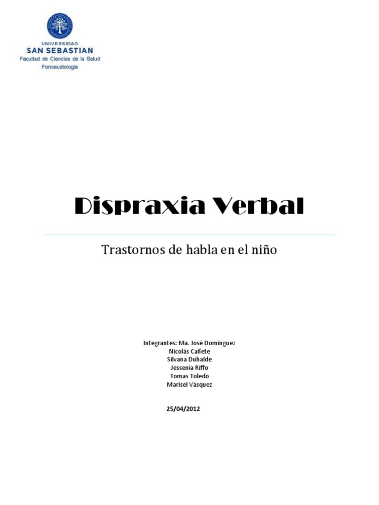 Dispraxia Verbal | PDF | Fonema | Especialidades Medicas