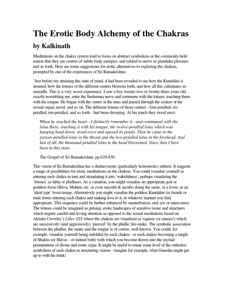 The Erotic Body Alchemy of The Chakras | PDF | Philosophy | Self-Improvement