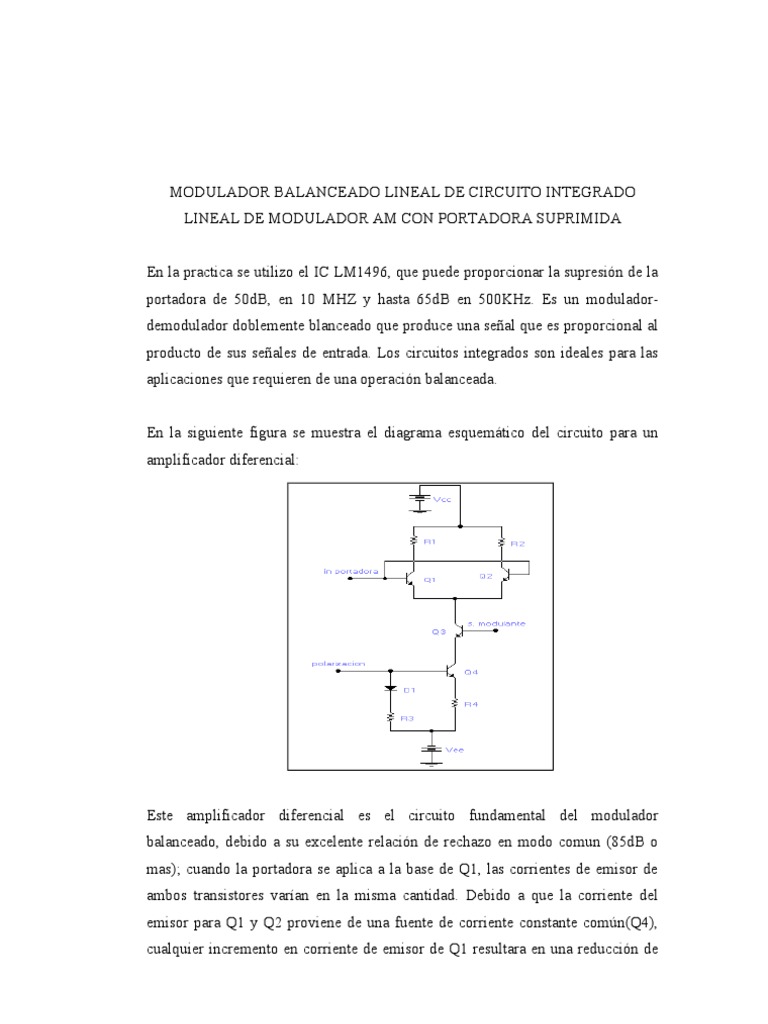 Modulador Balanceado | PDF | Transistor | Red eléctrica
