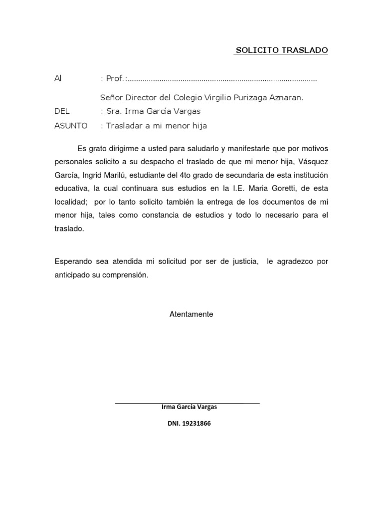 Modelo De Solicitud De Traslado De Colegio 2024 - vrogue.co Modelo De Solicitud De Traslado De Colegio 2024 - vrogue.co