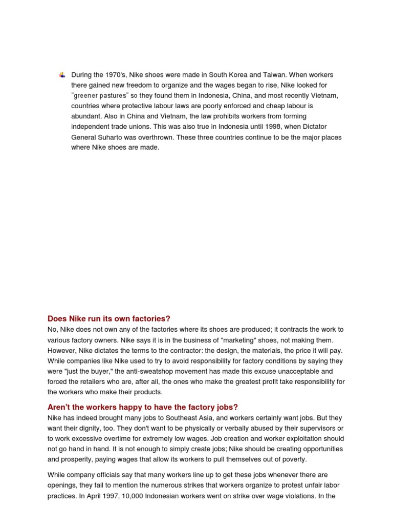 Nike Research | PDF | Sweatshop | Occupational Safety And Health