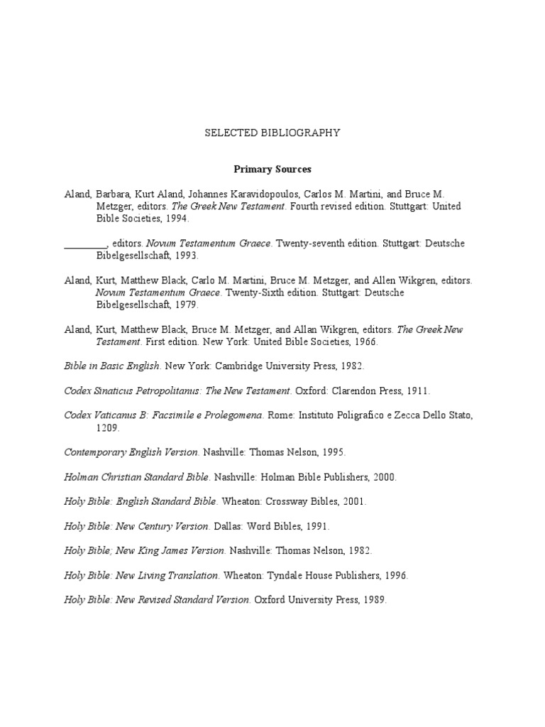 Bibliography | PDF | Christian Texts | New Testament