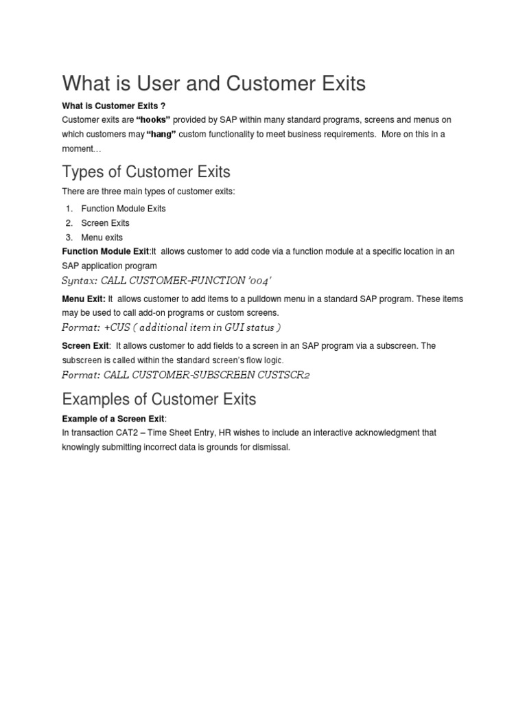User and Customer Exits in SAP SD | PDF | Modular Programming | Menu (Computing)