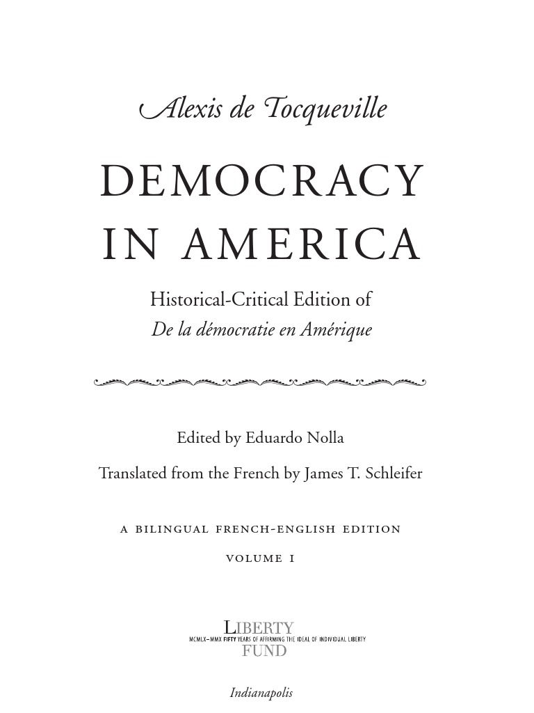 Tocqueville's Democracy in America Analysis | PDF | Politics