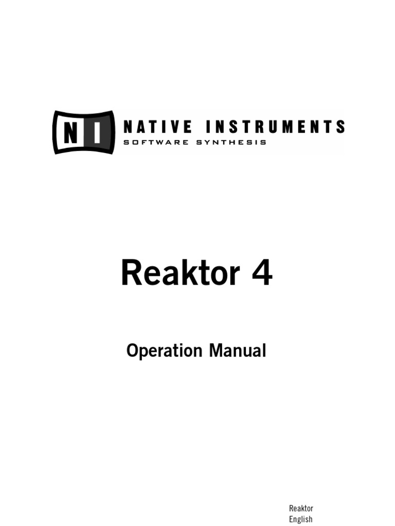 Reaktor Manual | PDF | Synthesizer | Computer Network