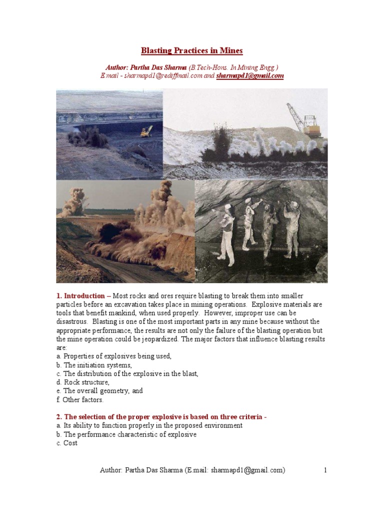 Blasting Practices in Mining Operations | PDF | Explosion | Electricity