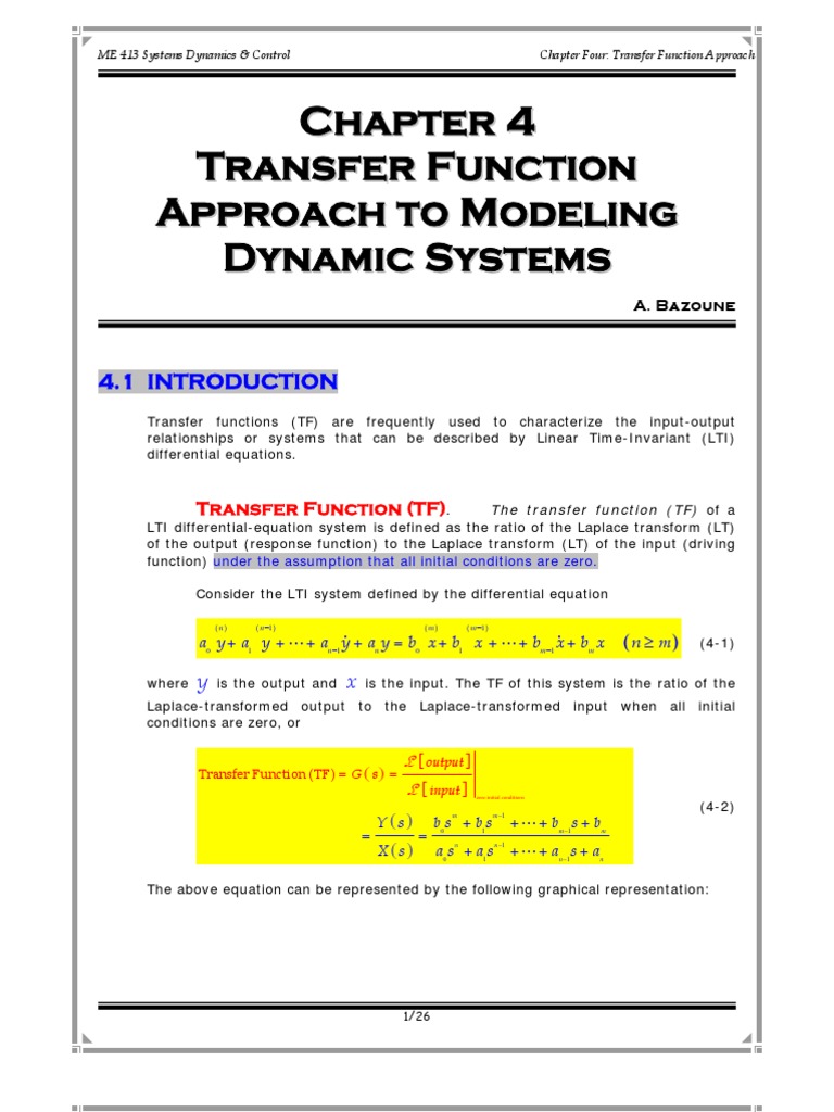 Transfer Function | PDF | Control Theory | Cybernetics Transfer Function | PDF | Control Theory | Cybernetics