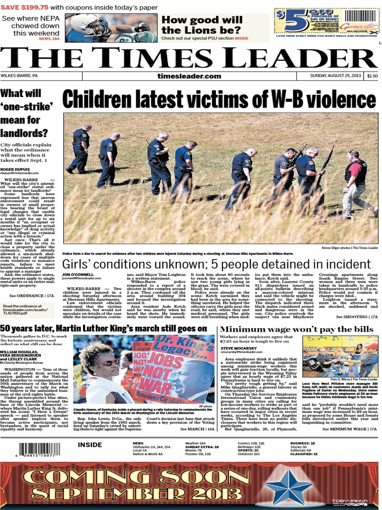 Times Leader 08-25-2013 | PDF | Wilkes Barre | Police