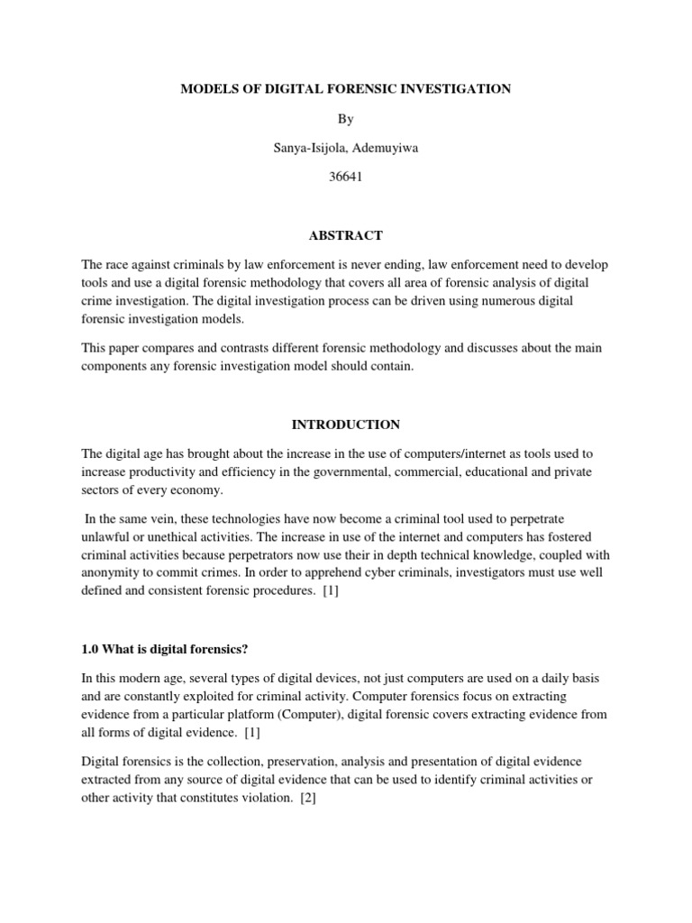 Models of Digital Forensic Investigation | Download Free PDF | Digital ...
