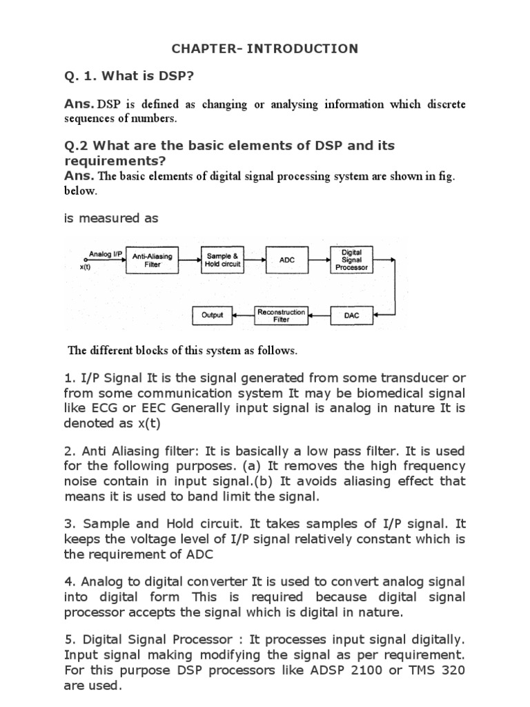 DSP Chapter 1 | PDF | Digital Signal Processing | Signal (Electrical ...