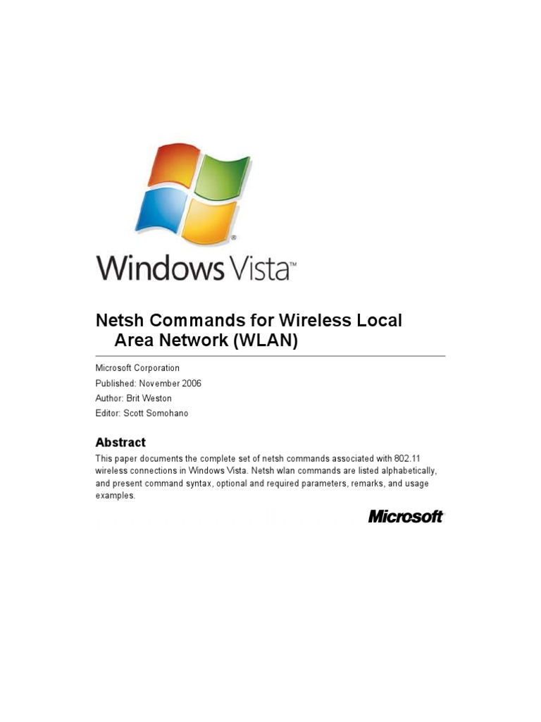 Netsh Commands For (WLAN) | PDF | Wireless Lan | Wi Fi