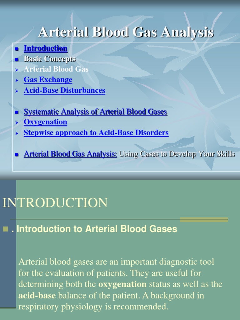Arterial Blood Gas Analysis | PDF | Respiratory System | Blood