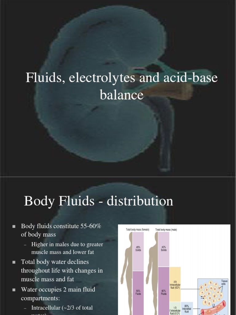Lecture Presentation - Fluid, Electrolyte and Acid Base Balance | PDF ...