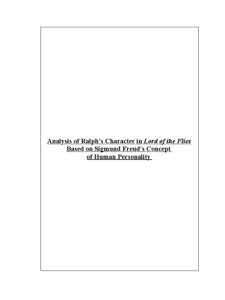 Ralph's Character Analysis in Lord of the Flies | PDF | Id | Emergence