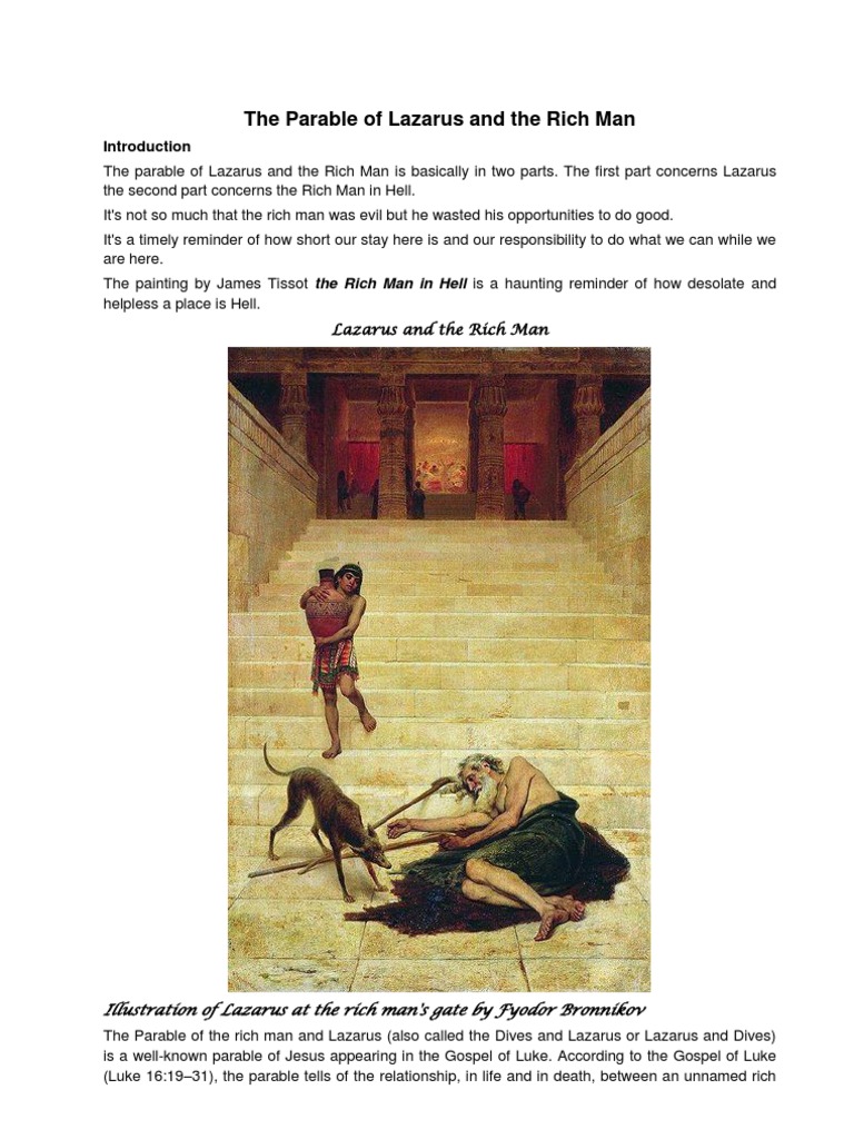 The Parable of Lazarus and The Rich Man | PDF | Parables Of Jesus ...