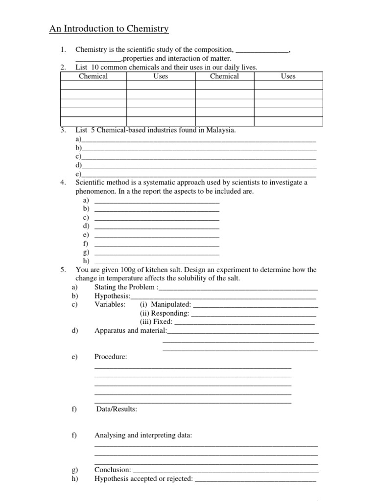 Introduction to Chemistry Basics | PDF