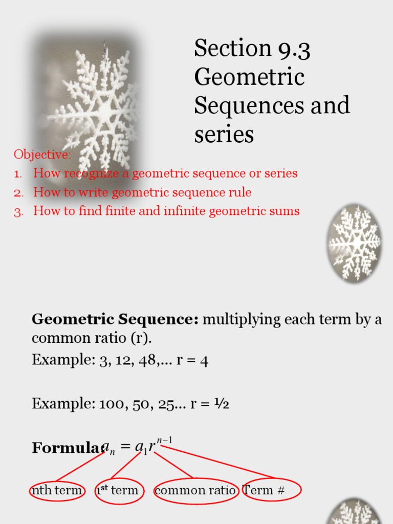 Section 9.3 Geometric Sequences and Series | PDF | Summation | Sequence
