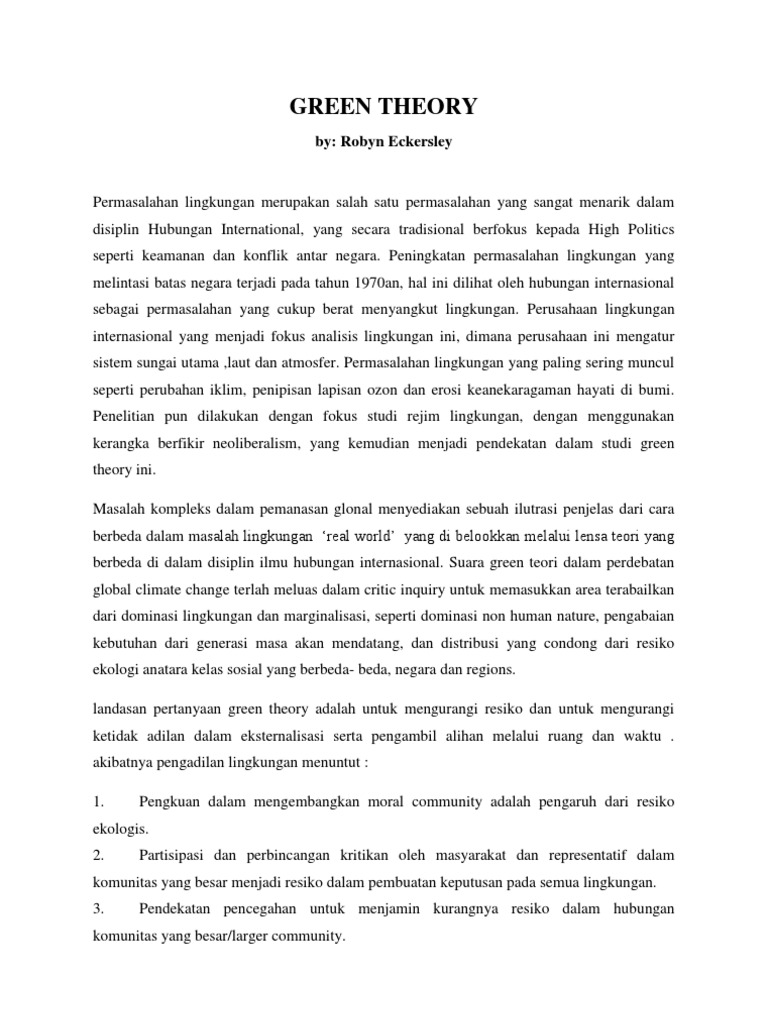 Green Theory Over All | PDF