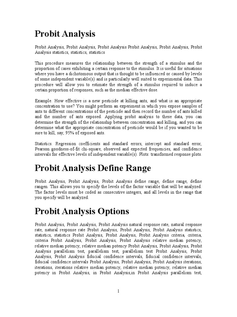 Probit Analysis | PDF | Logistic Regression | Regression Analysis