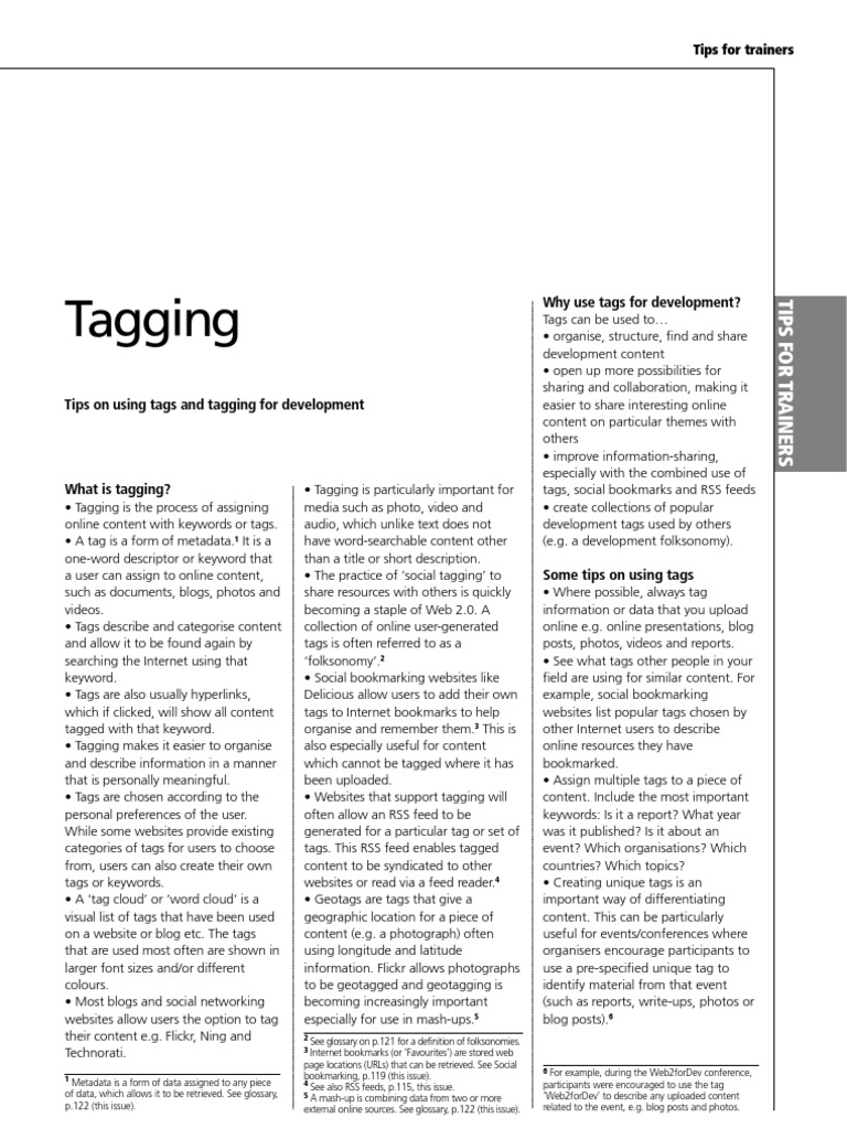 Tips for Using Tags Effectively to Organize and Share Development ...