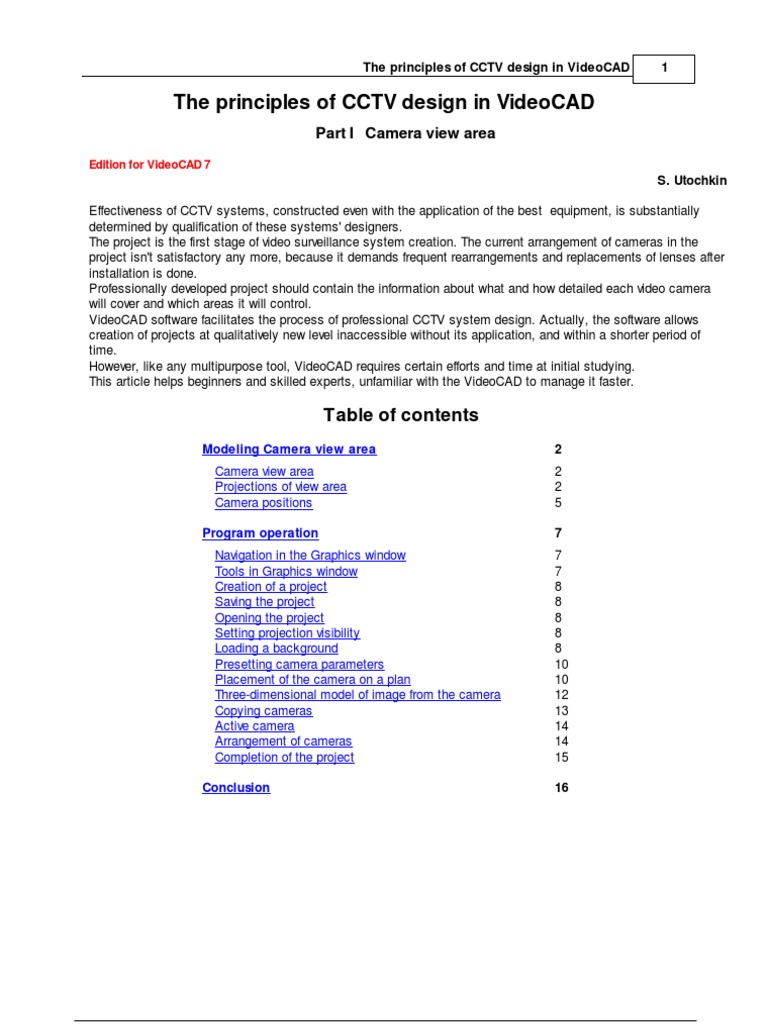 The Principles of CCTV Design in Videocad Part1 | PDF | Computers
