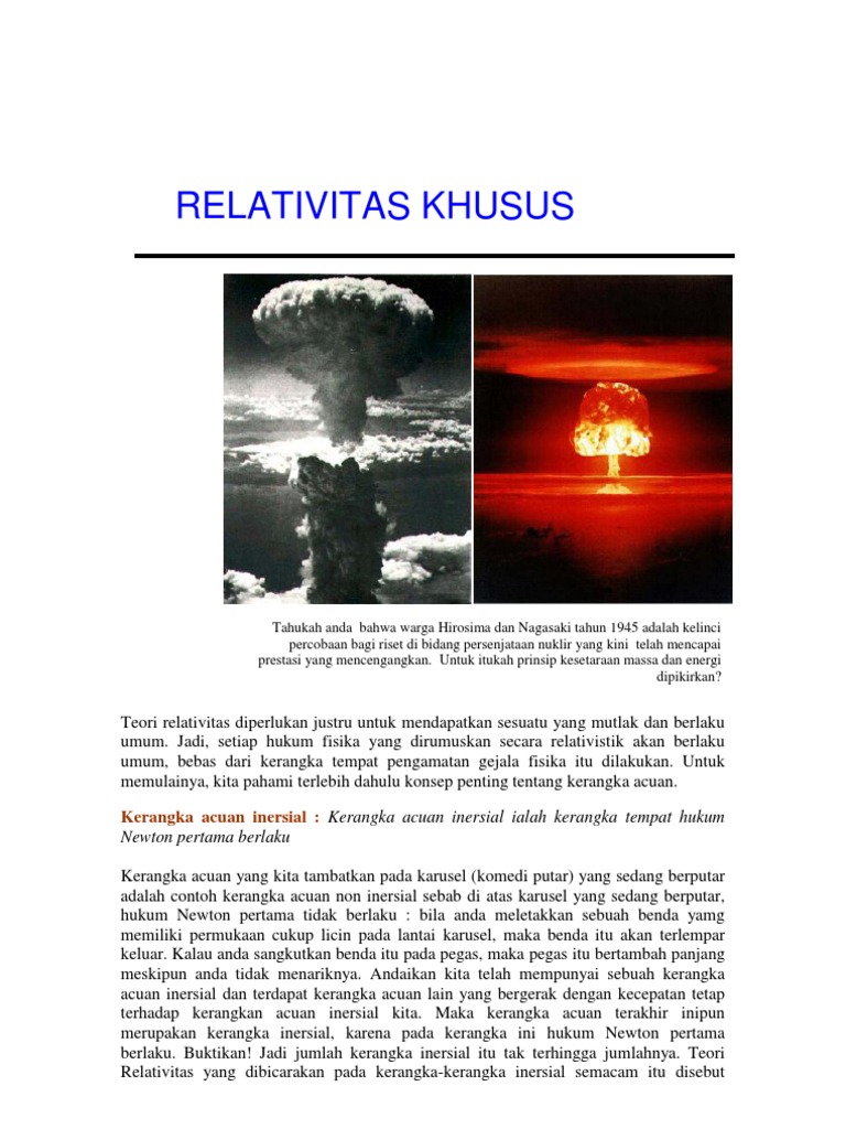 Relativitas Khusus | PDF