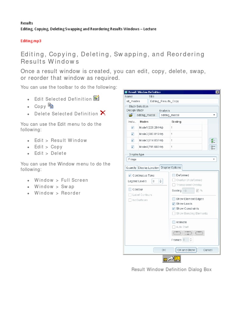 36 - Editing and Reordering Results Windows | PDF | Dialog Box | Microsoft Windows