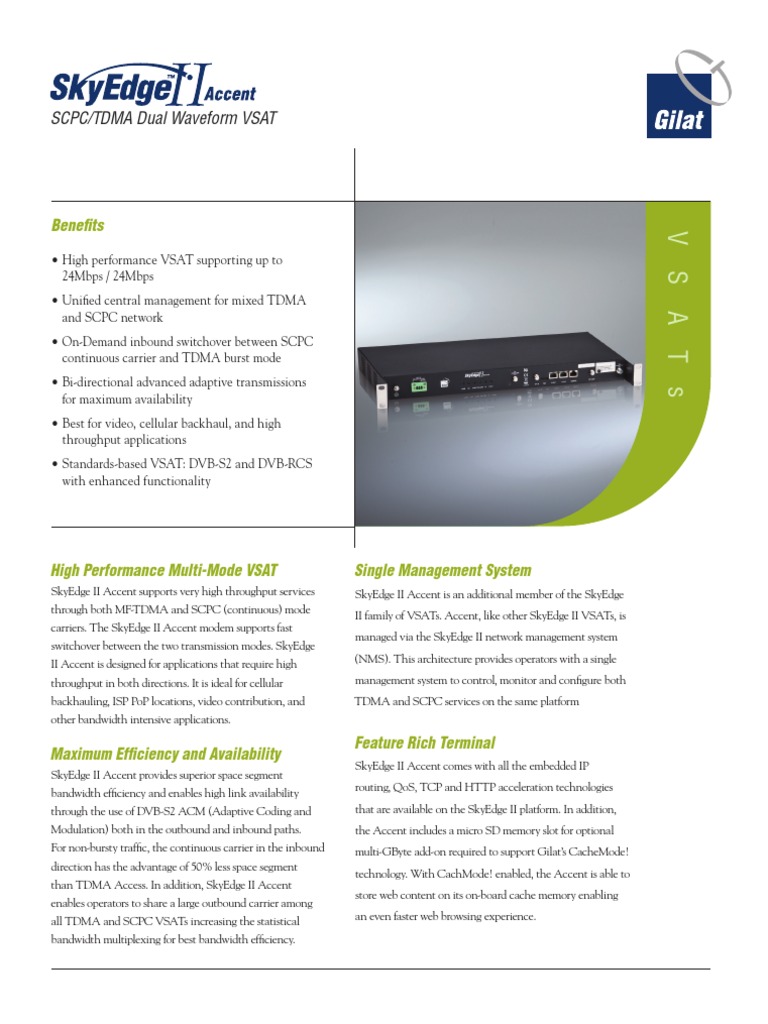 High Throughput VSAT: SkyEdge II Accent | PDF | Forward Error ...
