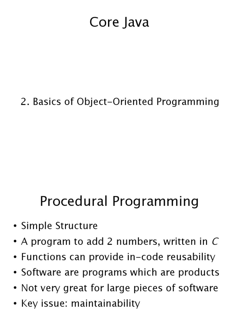 Core Java 2 Basics Of Object Oriented Programming Pdf Object 0259