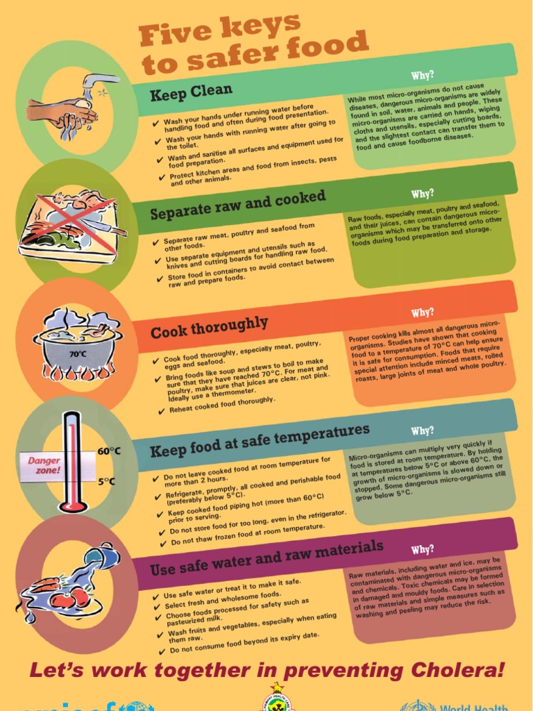 5 Keys To Safer Food - A4 Flyer-07!01!09 | PDF | Cooking | Foods
