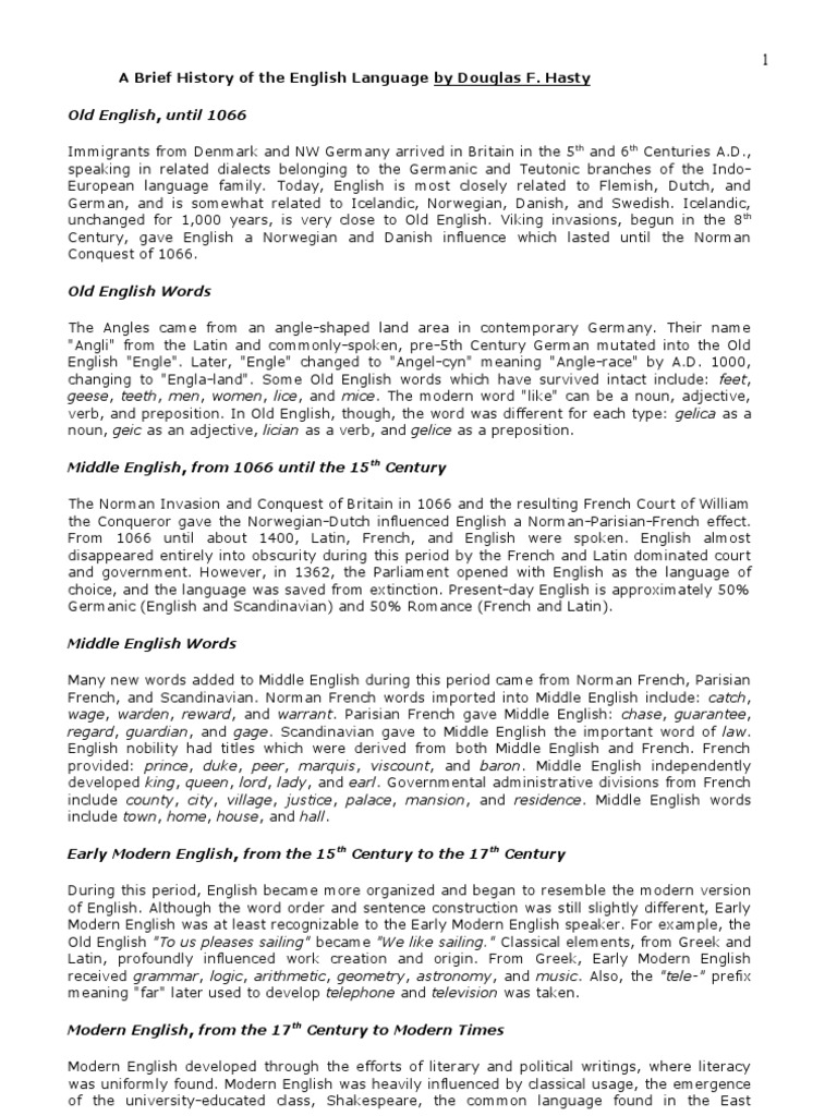 17 - A Brief History of The English Language | PDF | English Language ...